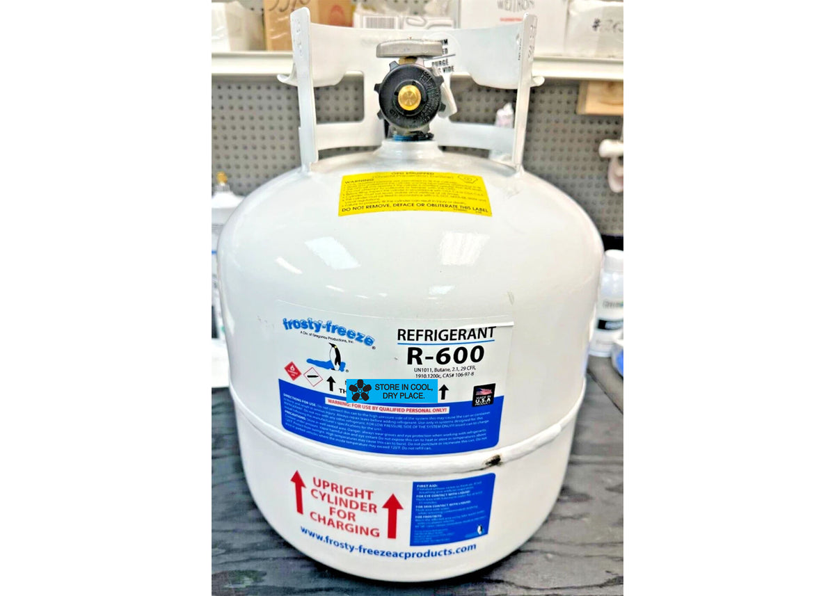 R600a, Isobutane, 15 Lb. Can, Factory Sealed, Cylinder, On/Off Y-Valve – Frosty Freeze A/C ...