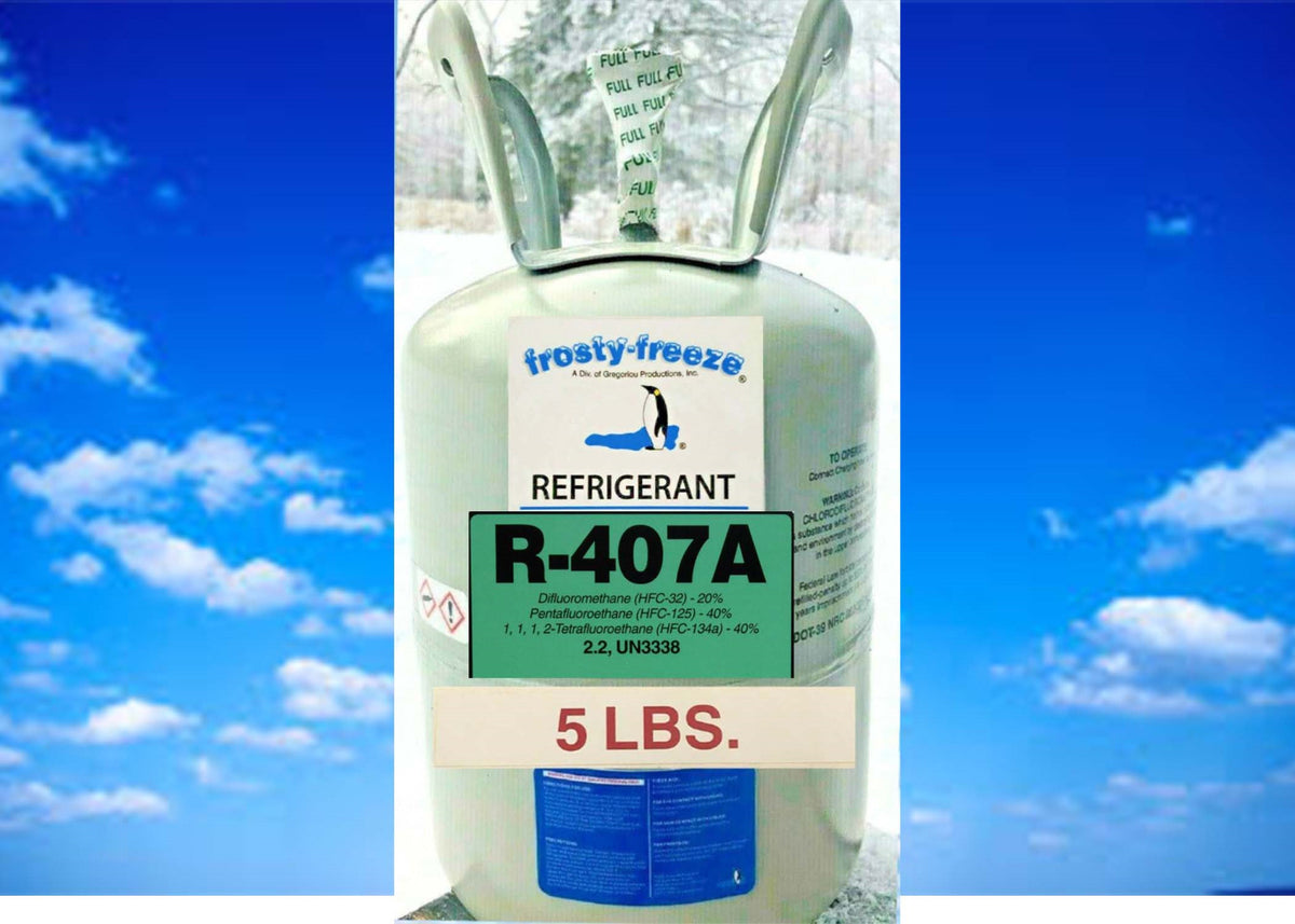 R407A, R--22 Refrigeration Replacement, 5 Lb. Can, Low Medium Temp Ref – Frosty Freeze A/C ...