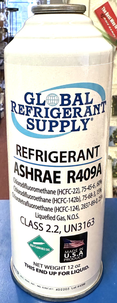 R409a, 12 oz. ASHRAE, EPA & SNAP R12 Approved Drop-in, New Self-Sealin ...
