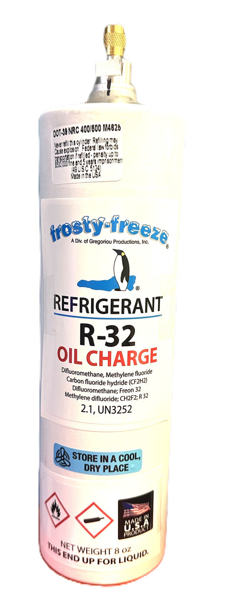 R32 Refrigerant Oil Lubrication, Total 8 oz., 4 oz. Oil & 4 oz. Refrig ...