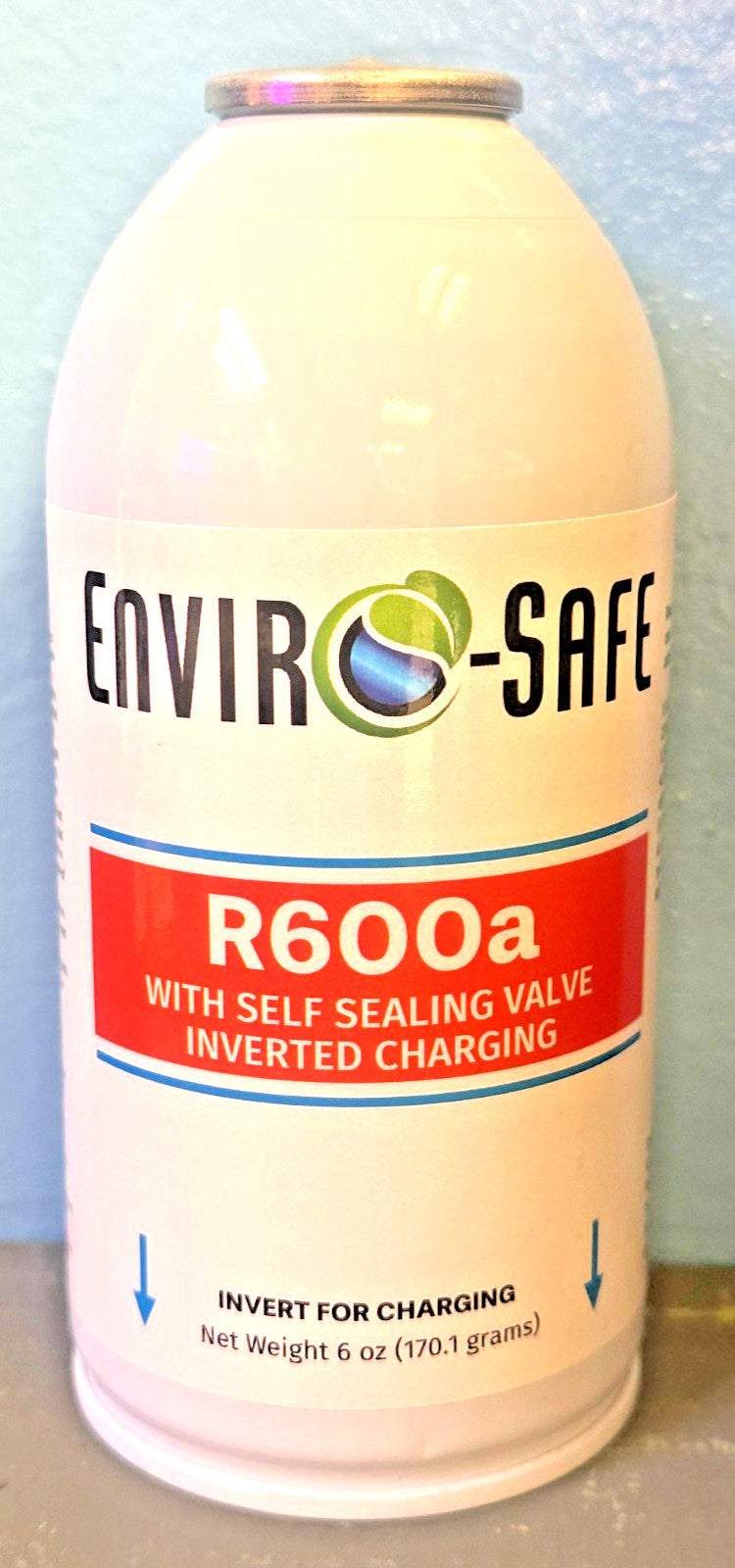 R600a Refrigerant, 6 oz. Self-Sealing Can, Upright Will Dispense Liqui ...