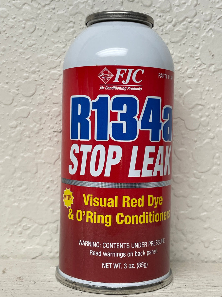 R134a Stop Leak, FJC, 3 oz. Can, Visual Red Dye & O-Ring Conditioner P ...