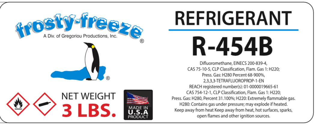 R454b Refrigerant, 3 Lb., 48 oz., Replaces R410a in New Equipment Desi ...