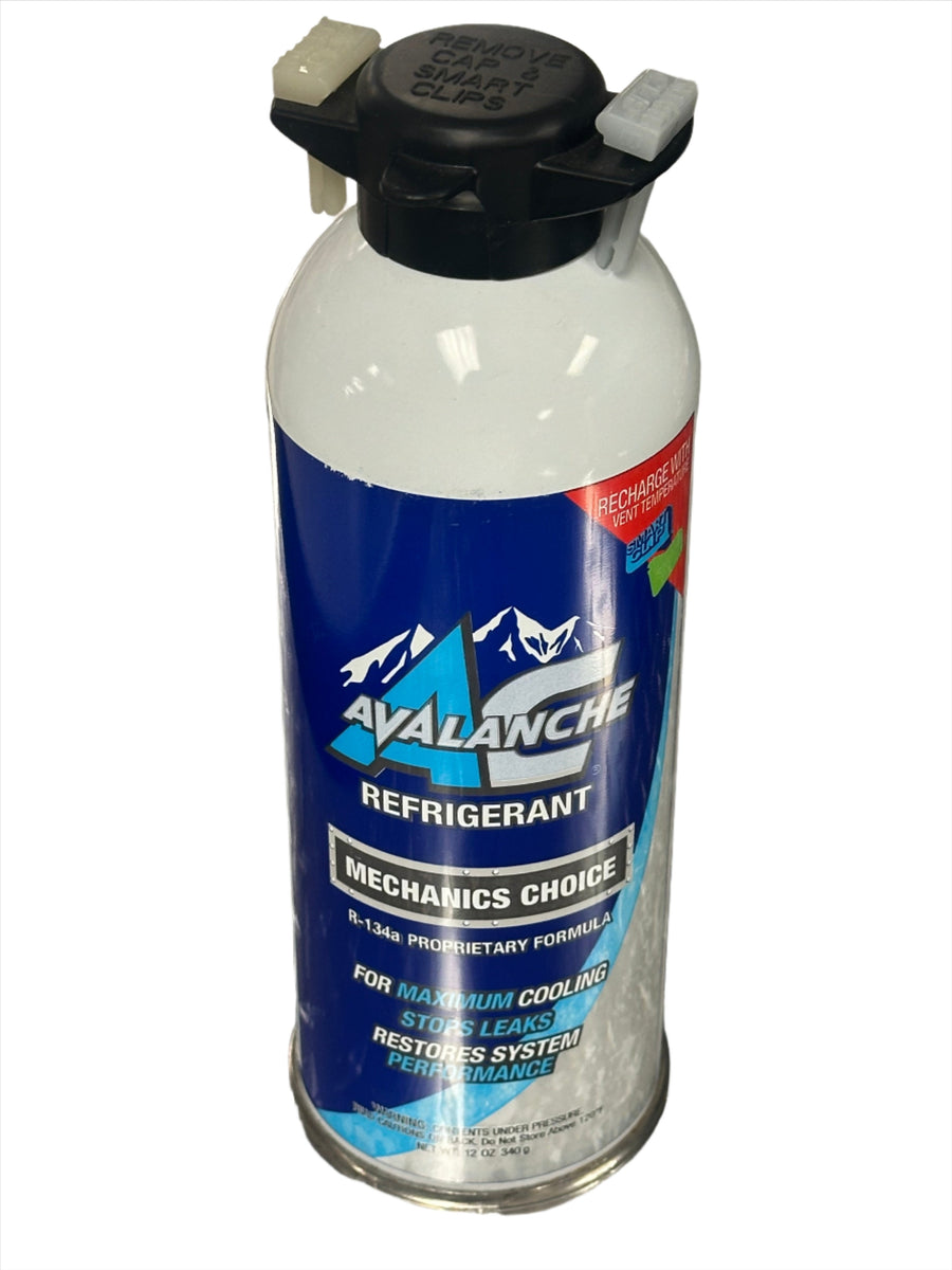 R134a, 12 oz. AVALANCHE Refrigerant MECHANICS CHOICE R-134a Proprietar ...