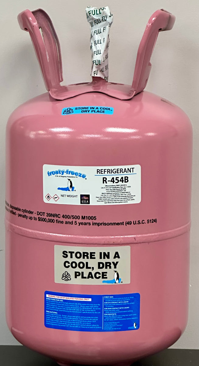 R454b, Refrigerant, 5 Lbs. Recharge Kit, Gauge, Hose and System Adapte ...