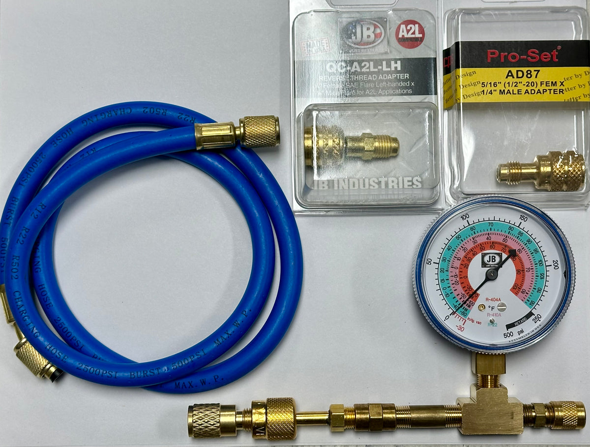 R32 For the 3 to 12 Lb. Tanks, Check & Charge-Kit Gauge Kit with Adapt ...
