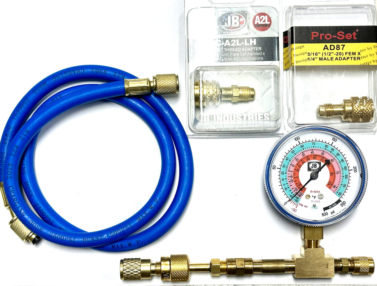 R454b For the 3 to 12 Lb. Tanks, Check & Charge-Kit Gauge Kit with Ada ...