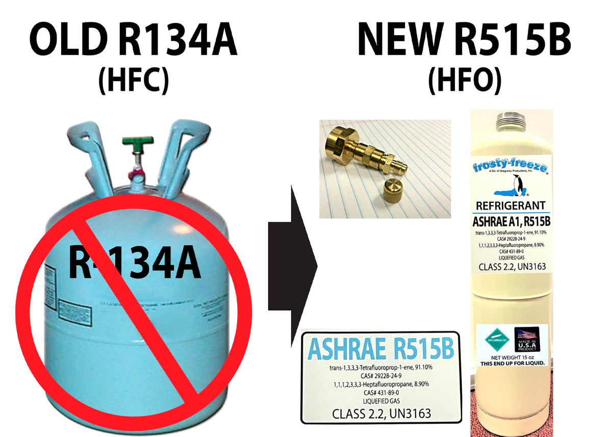 R515b (HFO) 15 oz., NO-HFC's ASHRAE & EPA Approved Drop-in Replacement ...