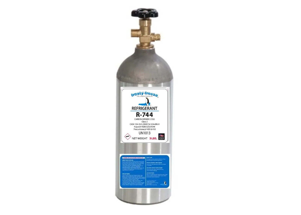 R744 Refrigerant, Carbon Dioxide, CO2, 3 Liquid Lb, Refillable Aluminu ...
