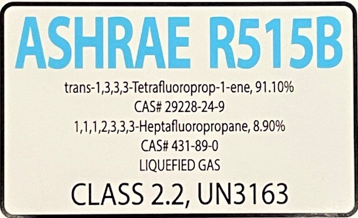 R515b, 5 Lb. ASHRAE EPA Accepted Drop-in Replacement Refrigerant, Fact ...