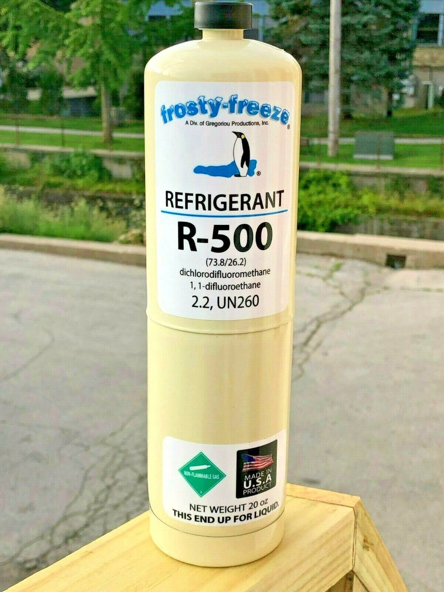 R500, Refrigerant R-500, Disposable 20 oz Can, CGA600 Top Connection R ...