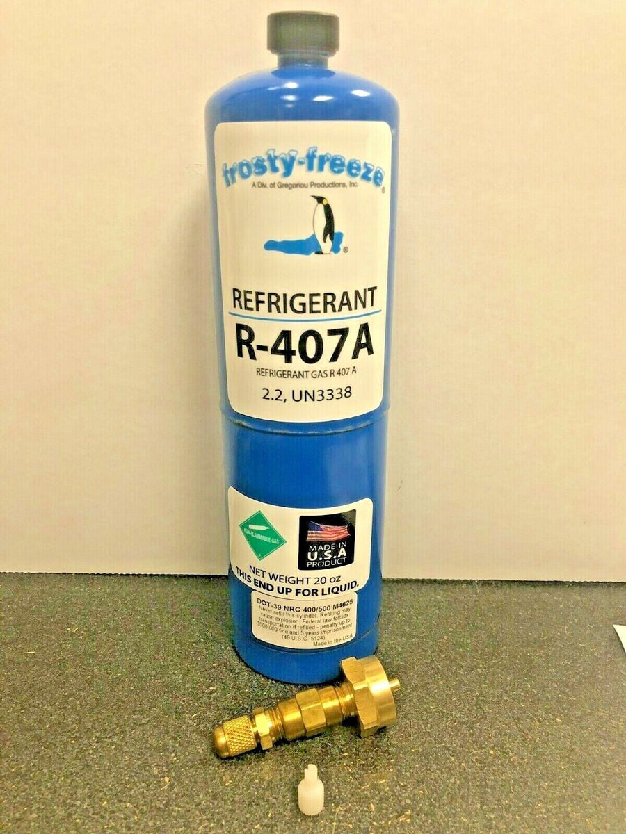 R407A, Refrigerant, 20 oz. Can, Can Taper, Low Medium Temp. Refrigerat ...